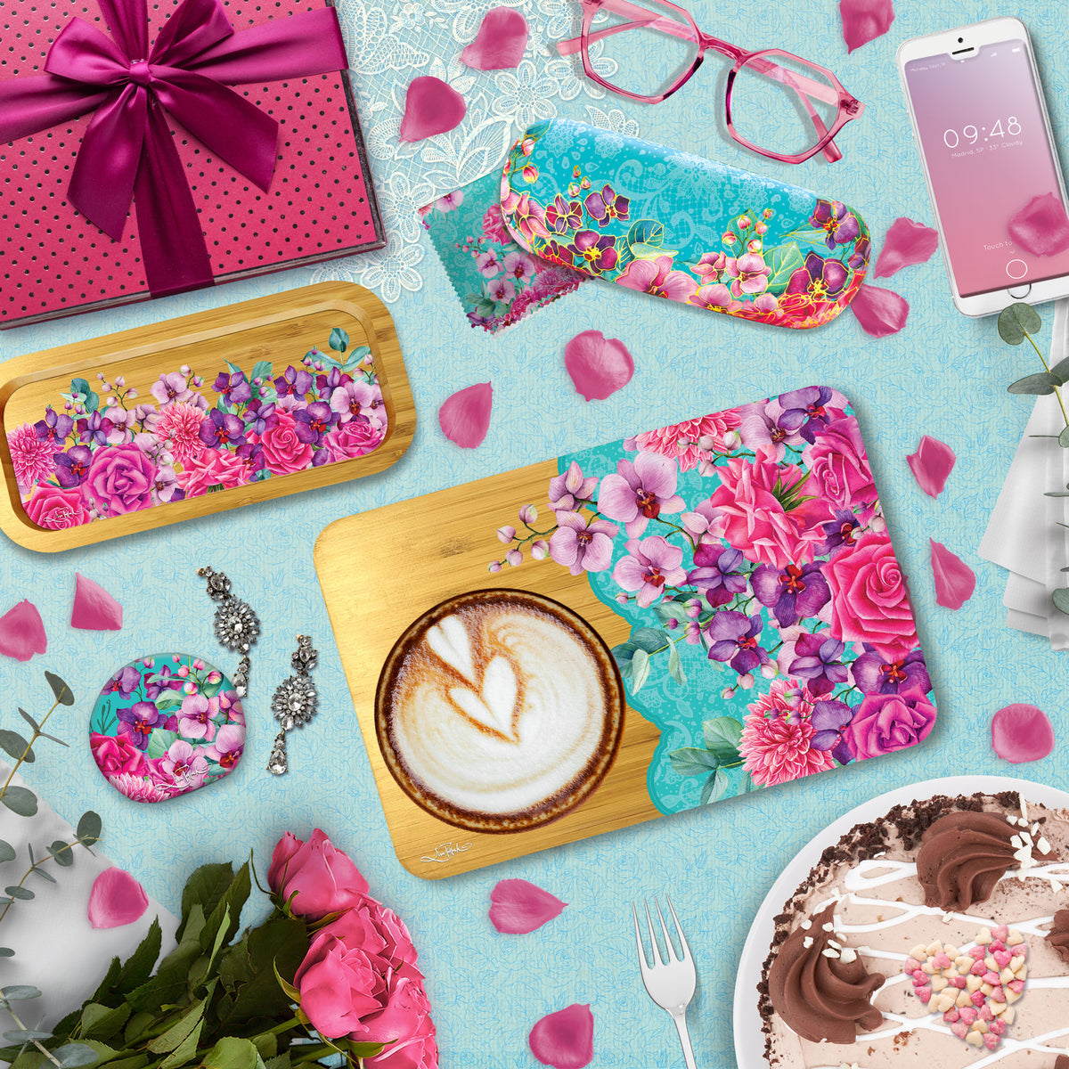 Lisa Pollock Bamboo Tea Tray Set - Eco-Friendly Gift — Zensational Gifts